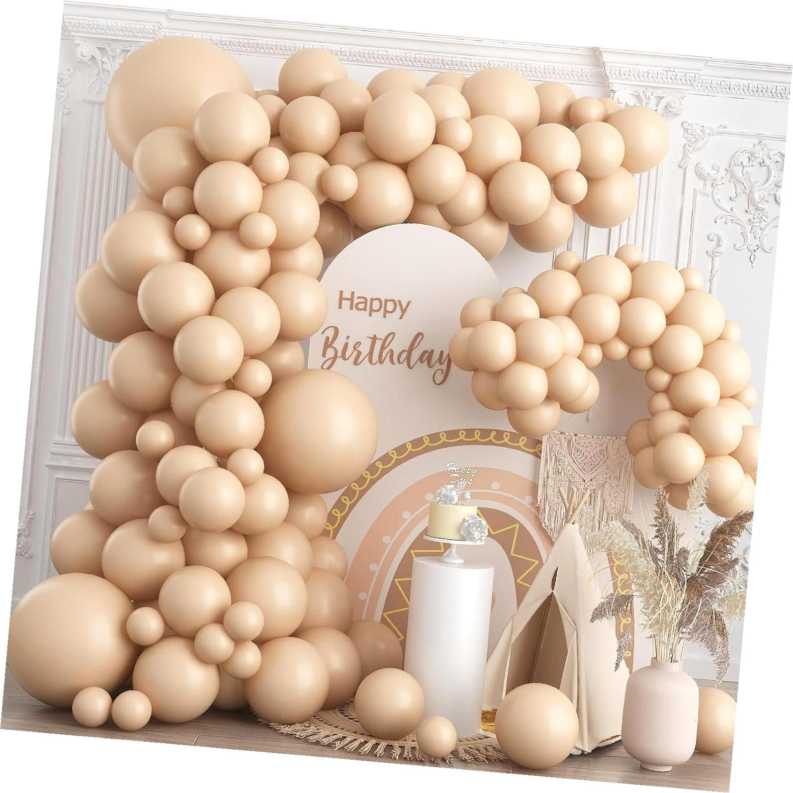 Hotbar Balloons Various Sizes, 123 Count Boho Beige Balloons ...