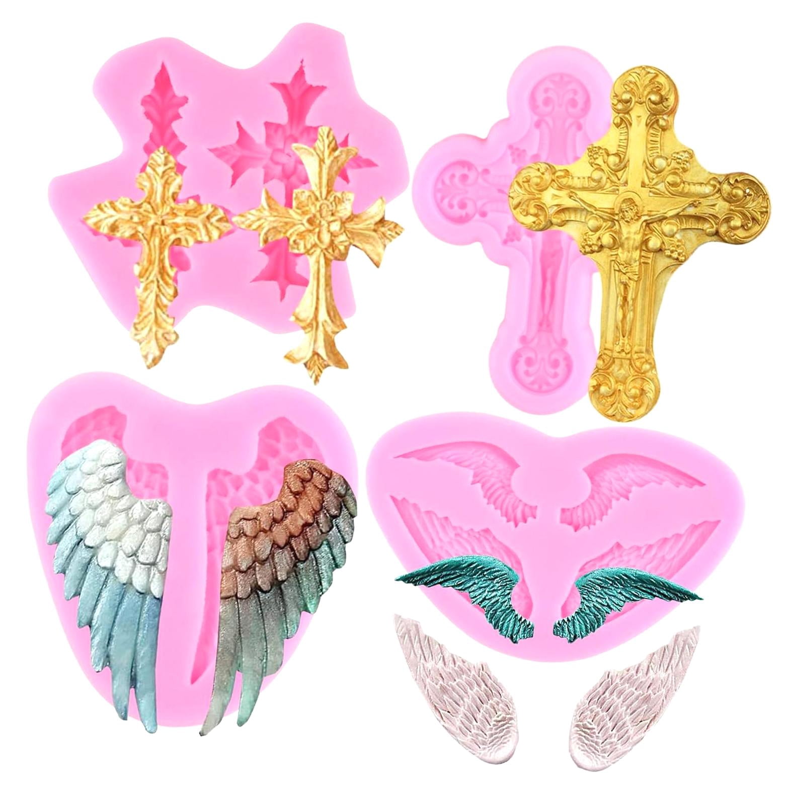 Hotbar Baptism Cake Decorations Set, Cross Cake Silicone Molds for ...