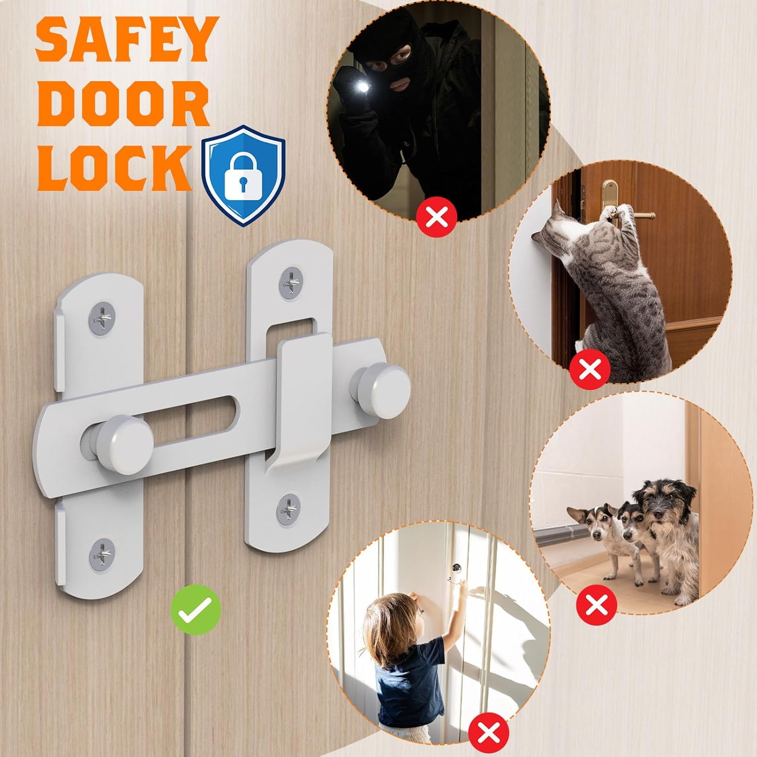 Hotbar Barn Door Lock Latches, Matte Steel Flip Gate Security Lock for ...