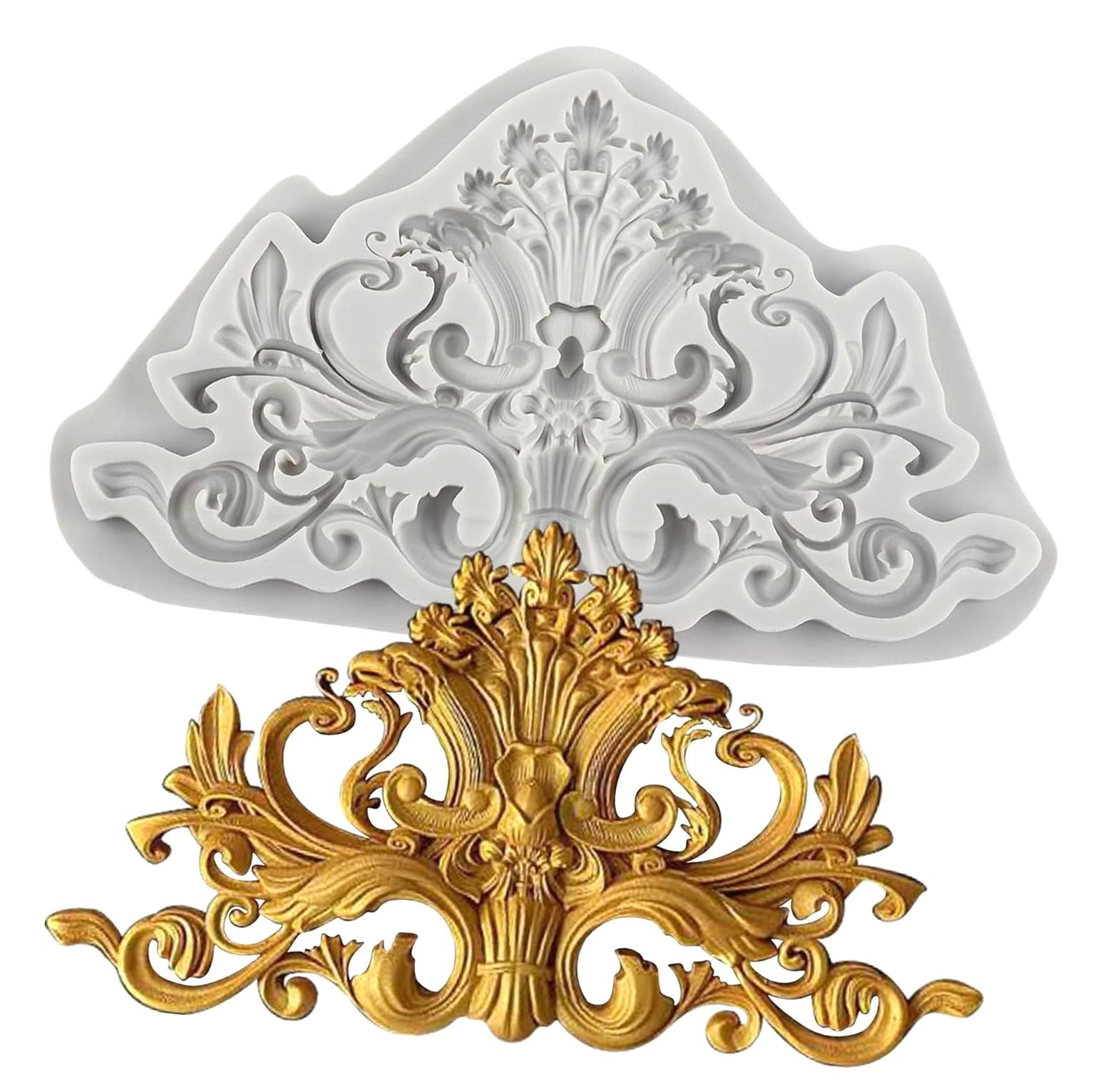 Hotbar Baroque Style Curlicues Scroll Lace Fondant Silicone Relief Lace ...