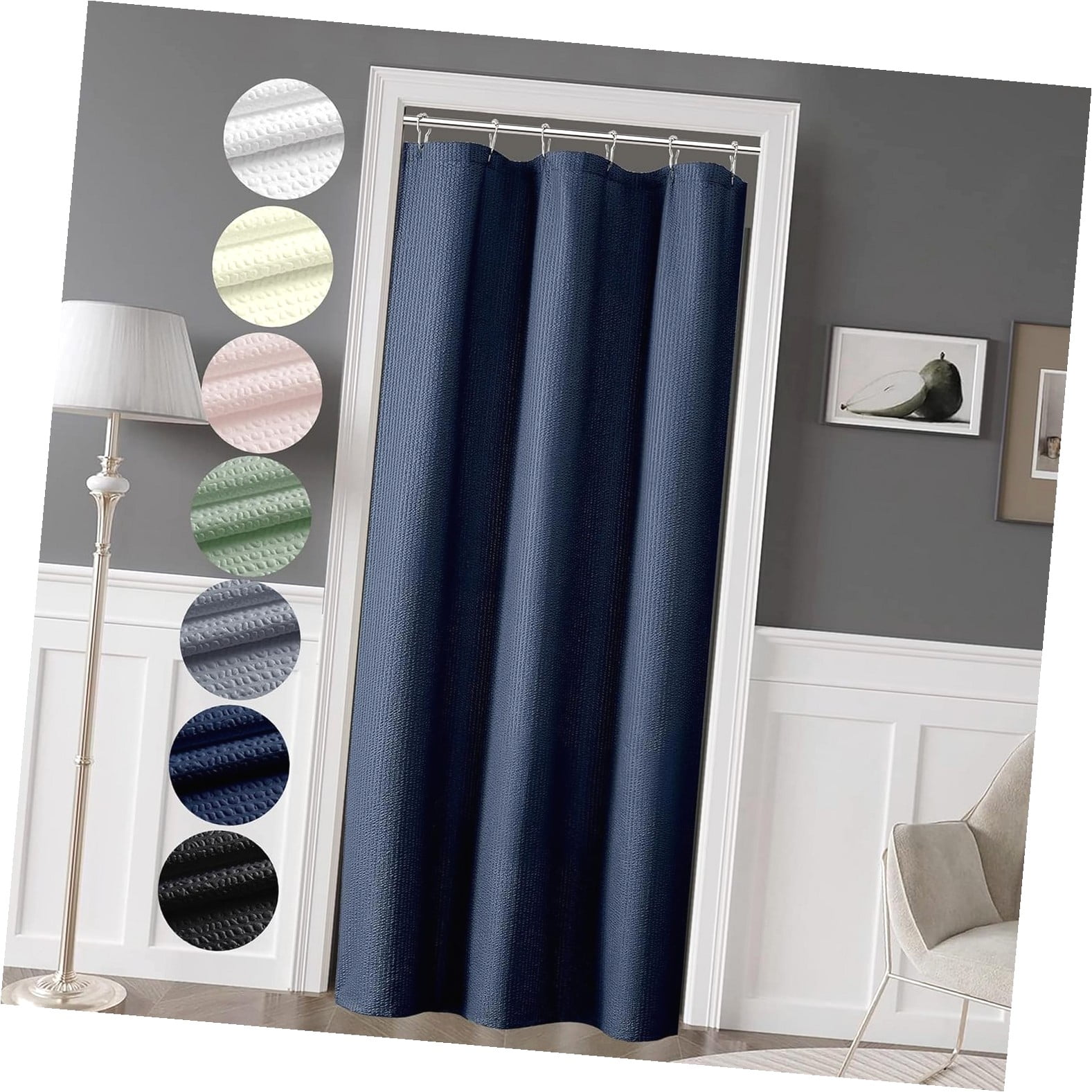 Hotbar Berry Stall Shower Curtain 36 72 Inch Soft Waffle Small Blue ...