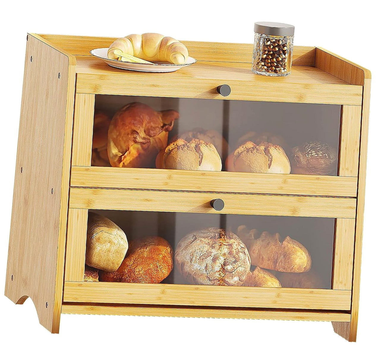 Hotbar Bread Box for Kitchen Countertop, Extra Large Bread Storage ...