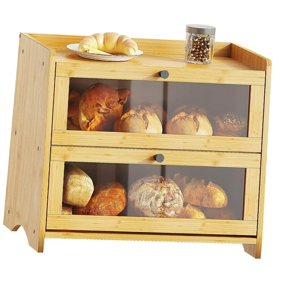 Hotbar Bread Box for Kitchen Countertop, Extra Large Bread Storage ...