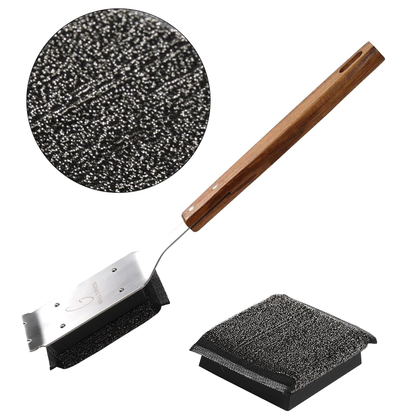 Hotbar Bristle-Free Steam Grill featuring 1 Replaceable & Wooden Handle ...