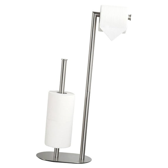 Hotbar Brushed Nickel Freestanding Toilet Paper Holder with Reserve for ...