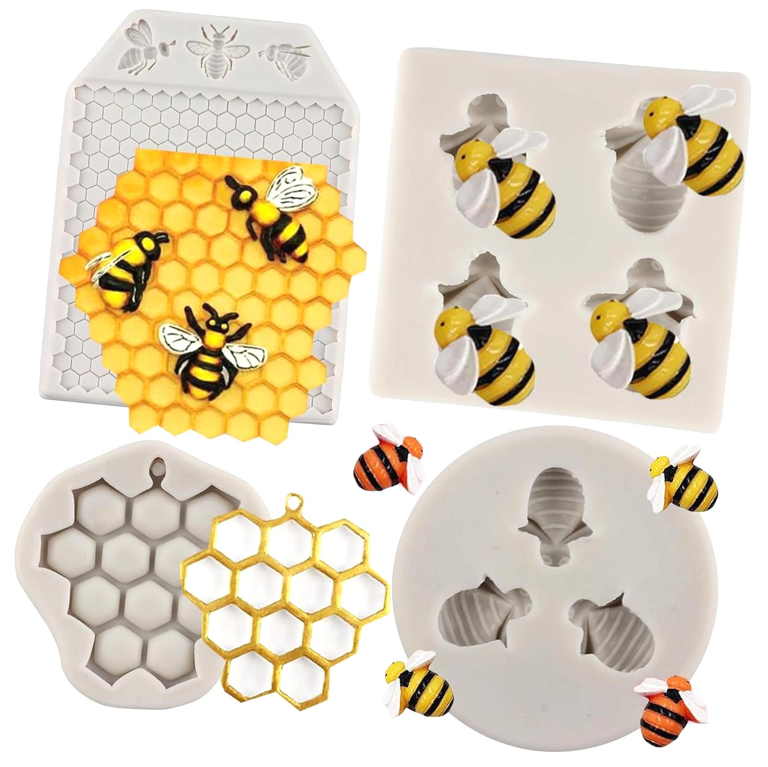 Hotbar Bumble Bee Silicone Fondant Molds Set For Cake Decor, Cupcake ...