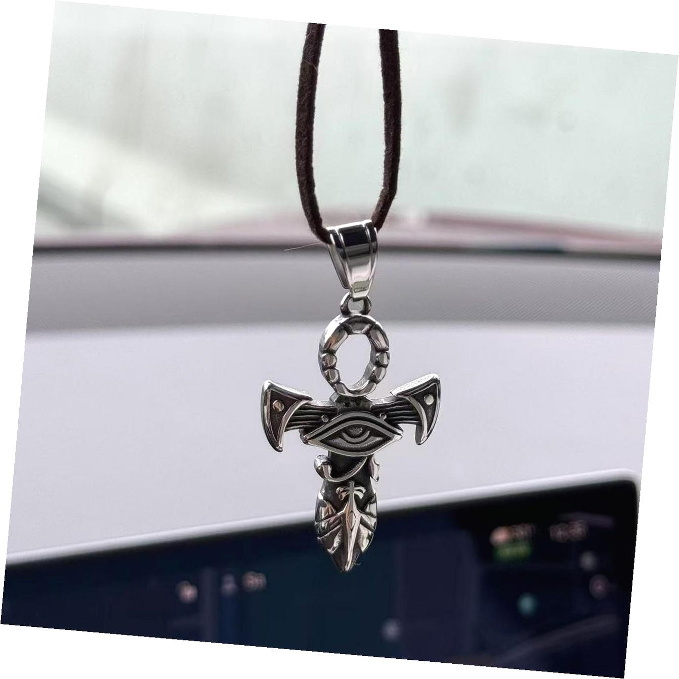 Hotbar Car Hanging Eye of Horus and Ankh Cross Pendant – Egyptian ...