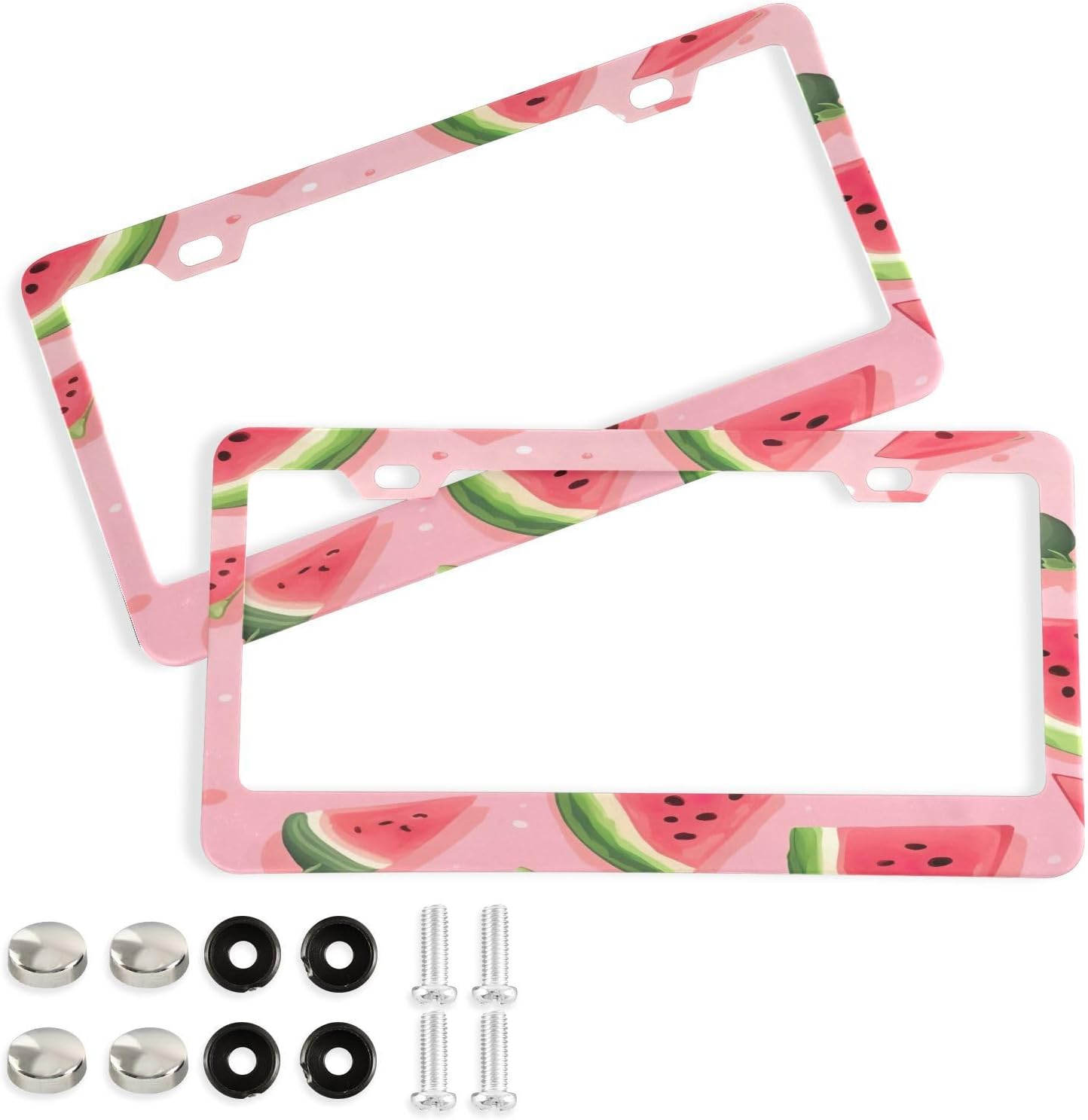 Hotbar Cartoon Watermelon License Plate Frames Set of 2, Universal ...