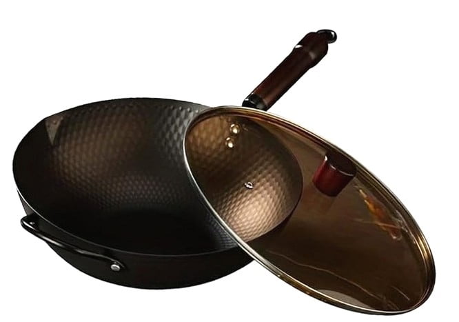 Hotbar Cast Iron Wok, Frying Pan, Chinese Wok, Flat Bottom Cookware ...