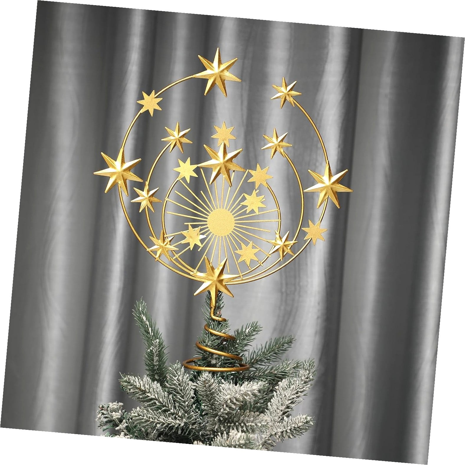 Hotbar Celestial Metal Tree Topper, 10 Inch Christmas Tree Toppers for ...