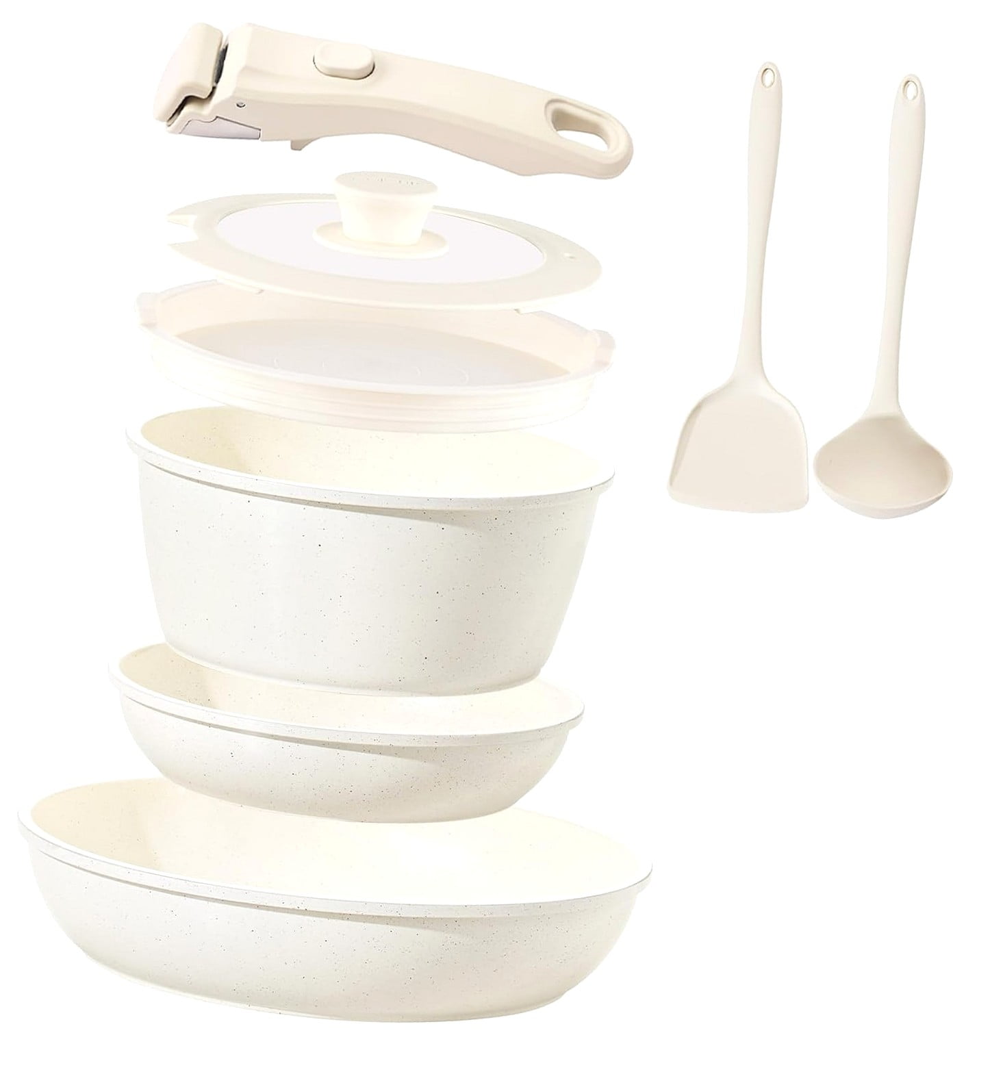 Hotbar Ceramic Cookware Non-Stick 8-Piece Pots and Pans Set Removable ...