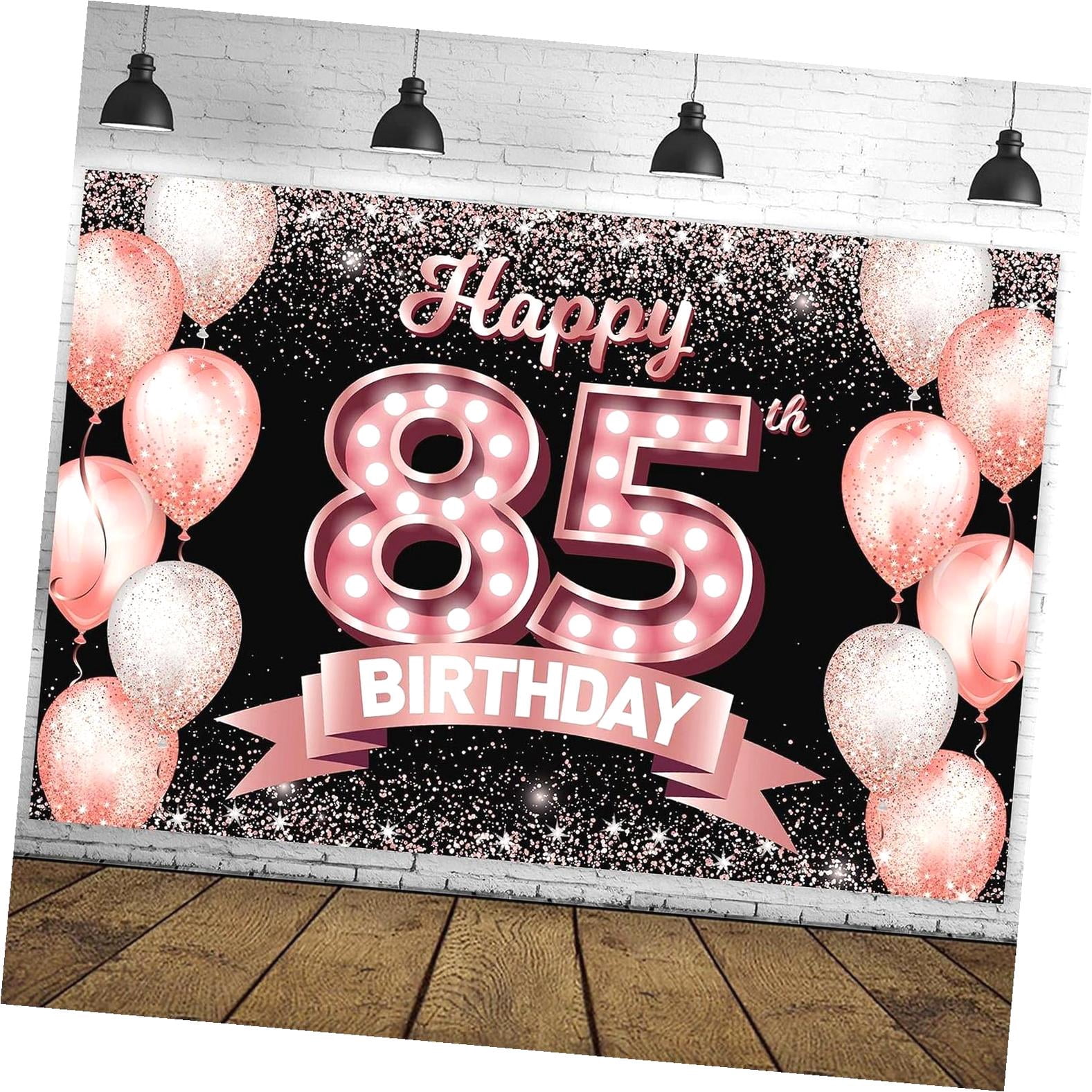 Hotbar Cheers to 85 Years Rose Banner Backdrop Happy 85th Birthday ...