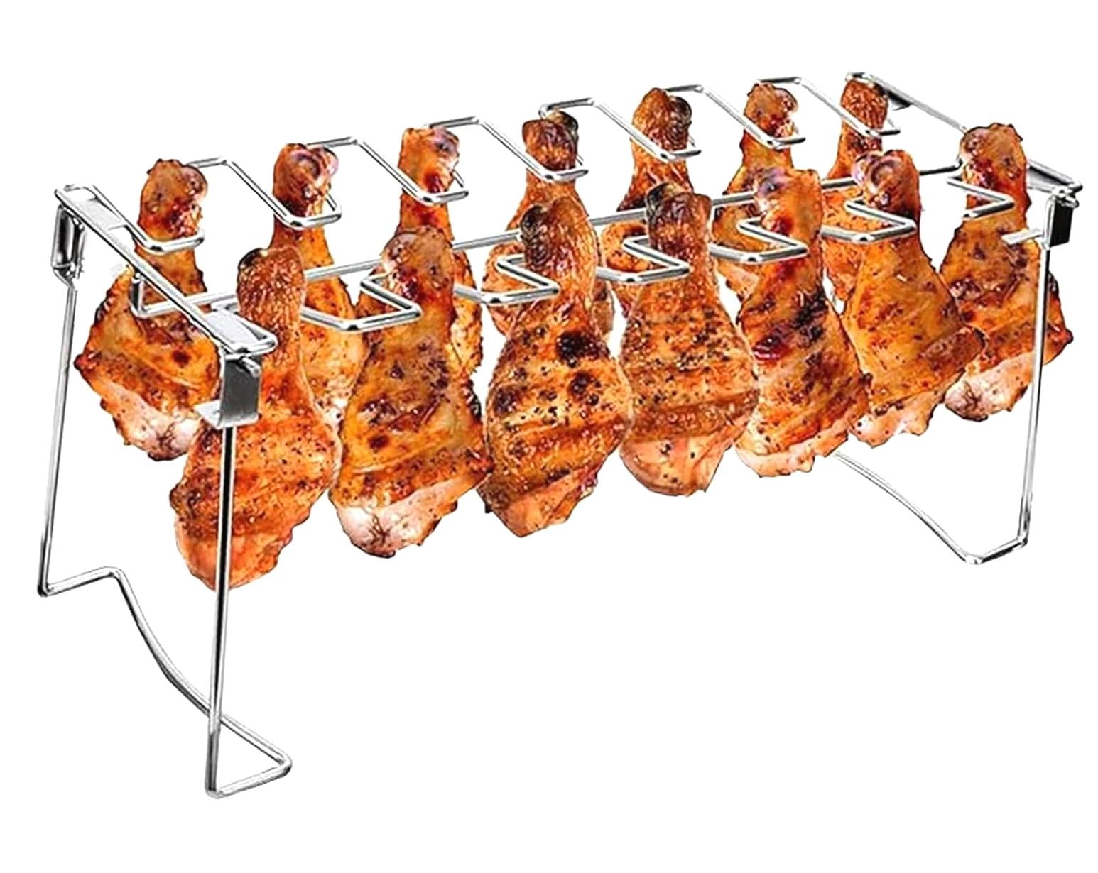 Hotbar Chicken Leg and Wing Rack, 14 Slots BBQ Chicken Drumsticks ...