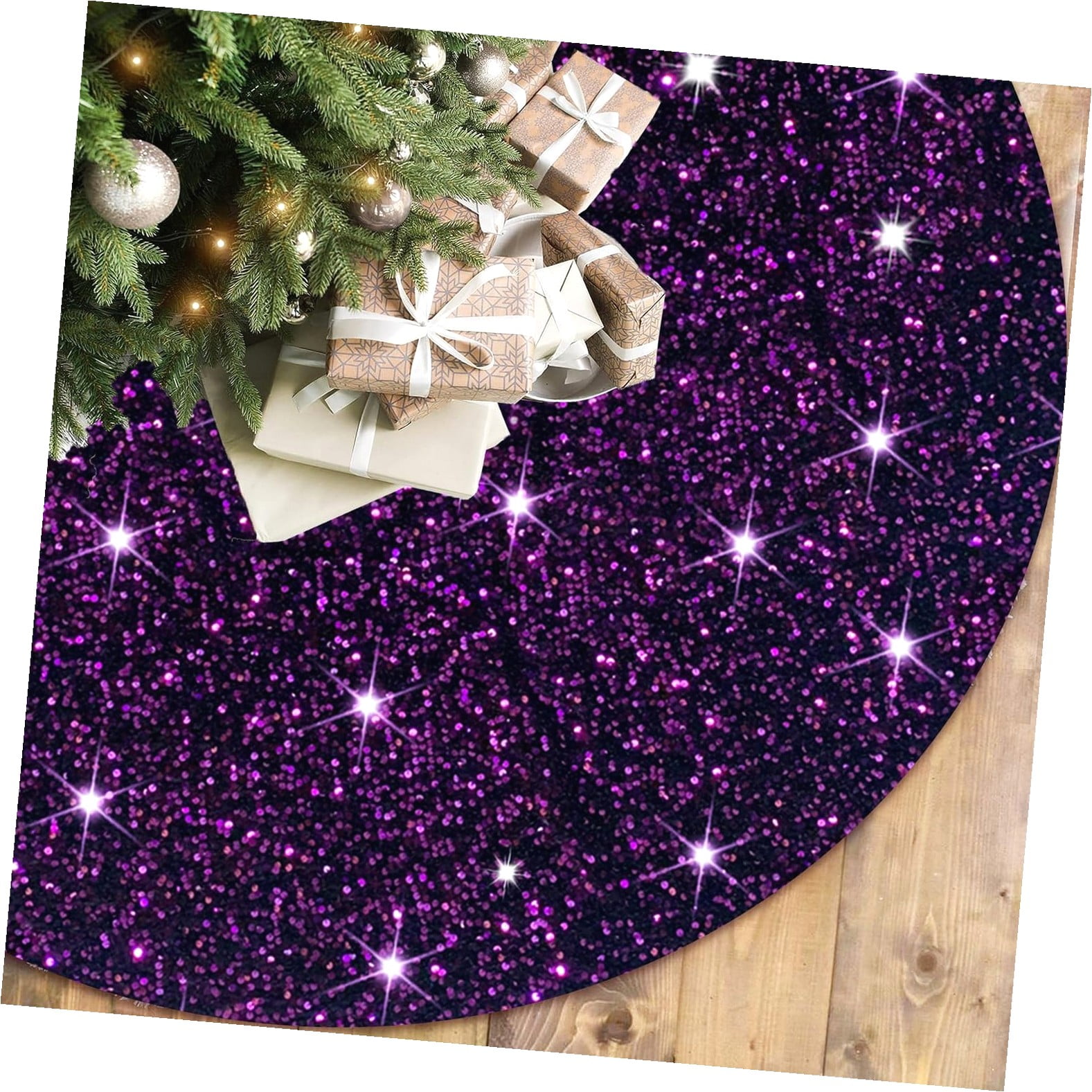 Hotbar Christmas Tree Skirt Sequin Tree Skirts 36 Inch Velvet Tree ...