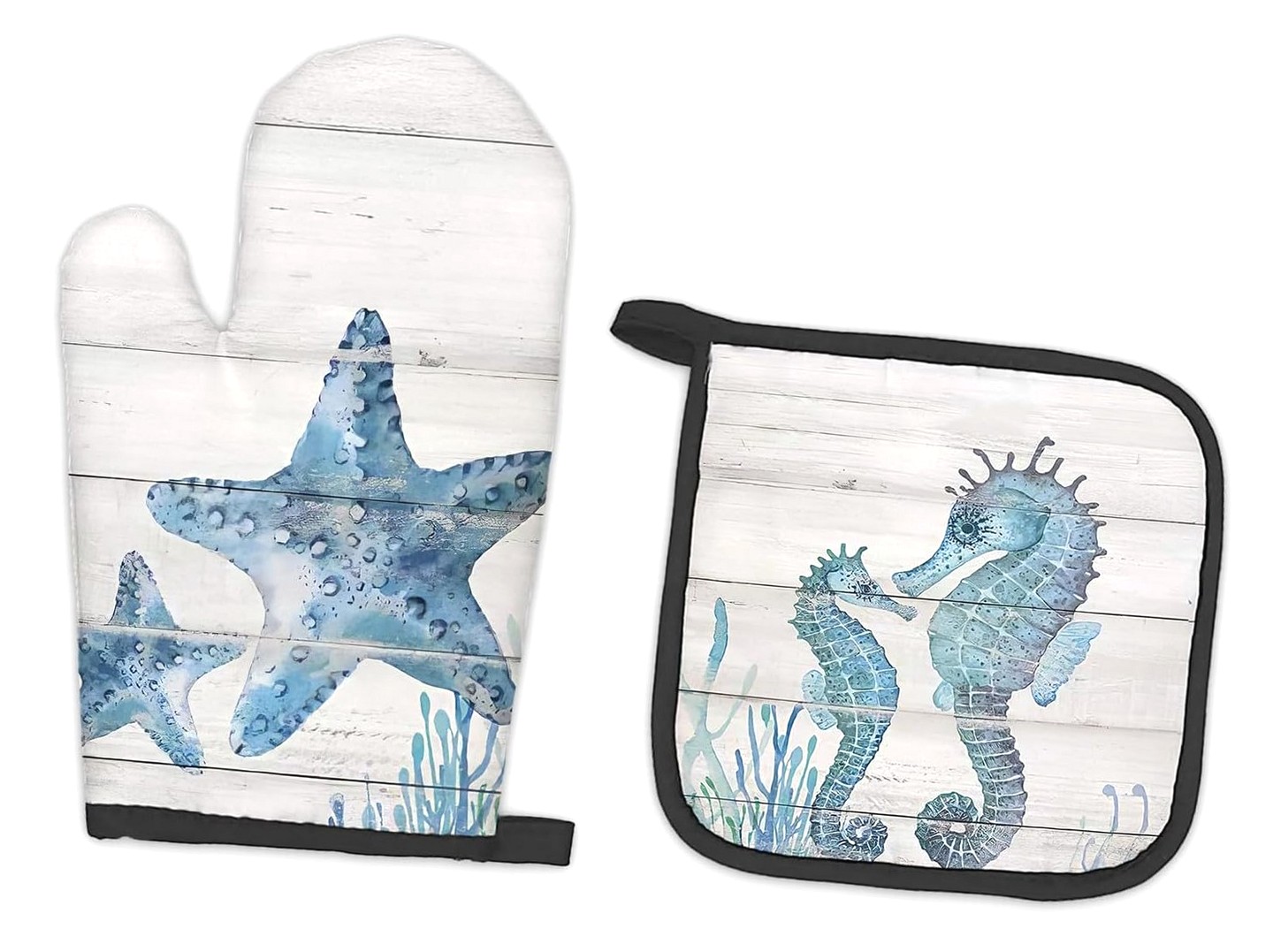 Hotbar Coastal Beach and Pot Holders Sets, Starfish Beach House Decor ...