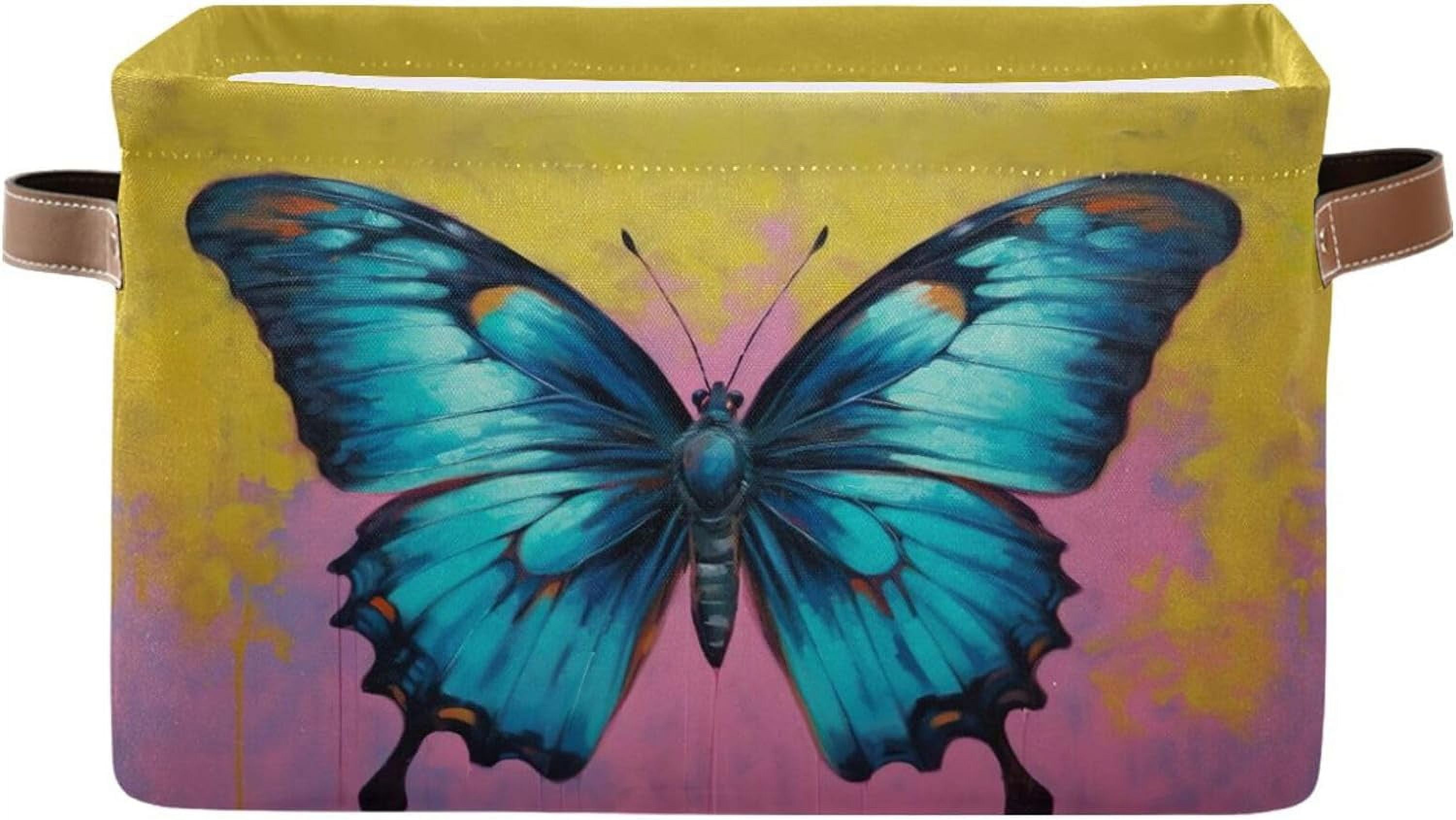Hotbar Colorful Butterfly Storage Bins Foldable Canvas Fabric Storage ...