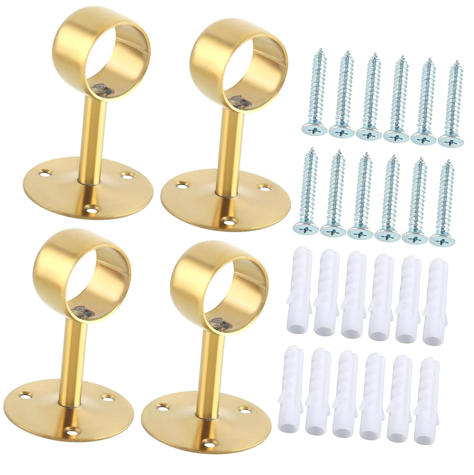 Hotbar Curtain Rod Holder 1-1/2 Inch Diameter, Closet Rod Holders Wall ...