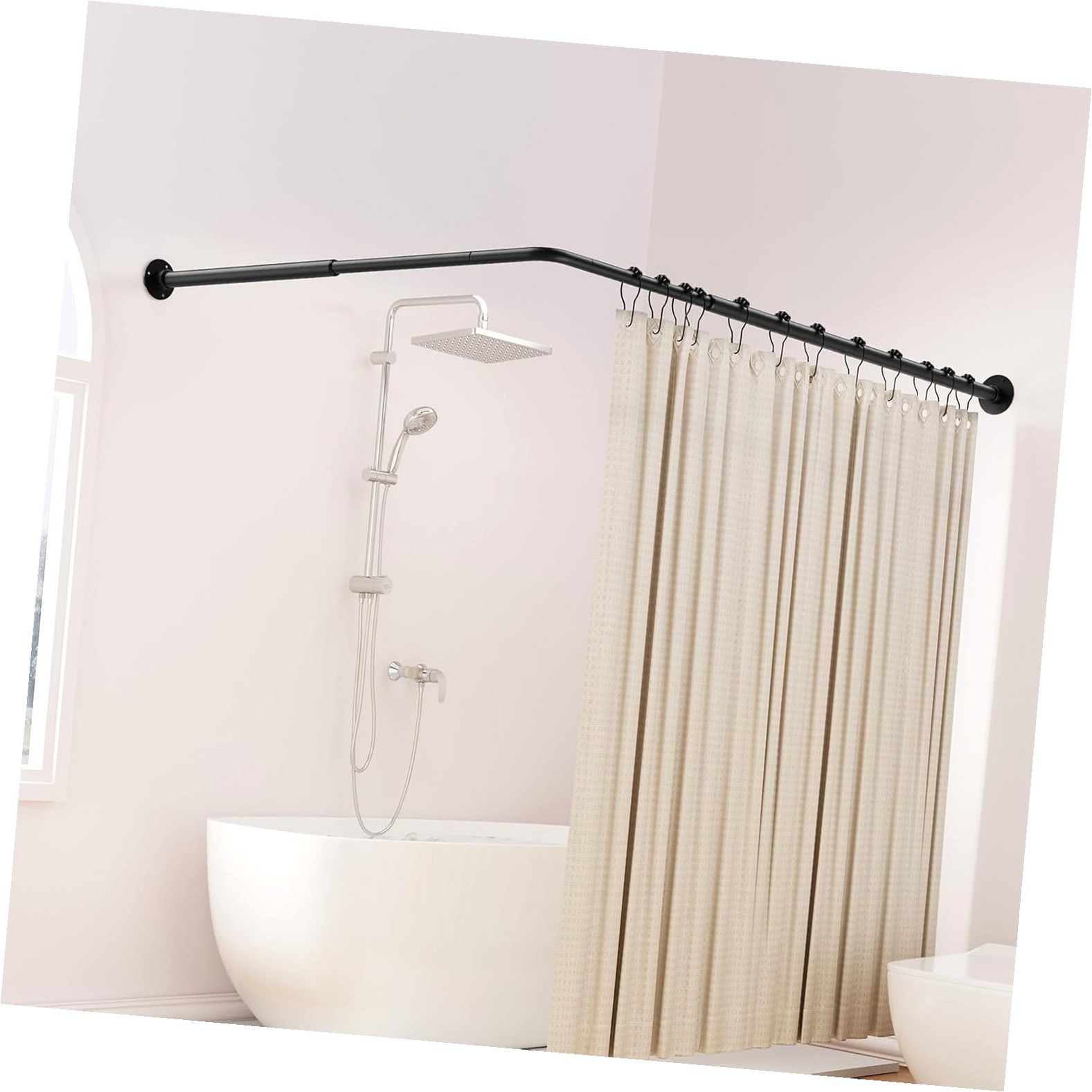 Hotbar Curved Shower Curtain Rod, Shaped Corner Shower Rod [39