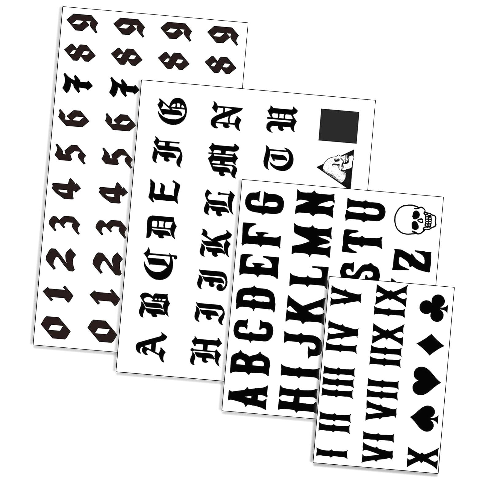 Hotbar Customizable Gothic Letters & Numbers Temporary Tattoo – DIY ...