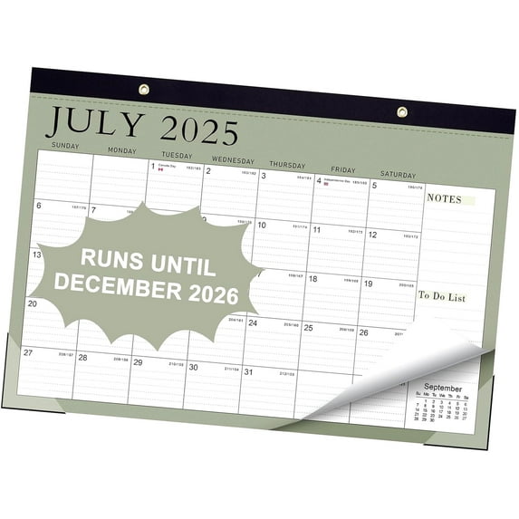 Hotbar Desk Calendar 2025-2026, 18 Months Calendar Extends until ...