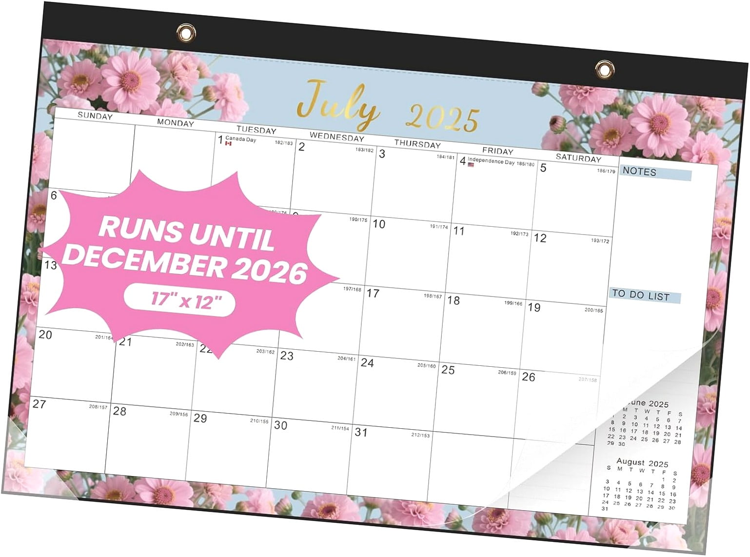 Hotbar Desk Calendar 2025-2026, 18 Months Calendar Extends until ...