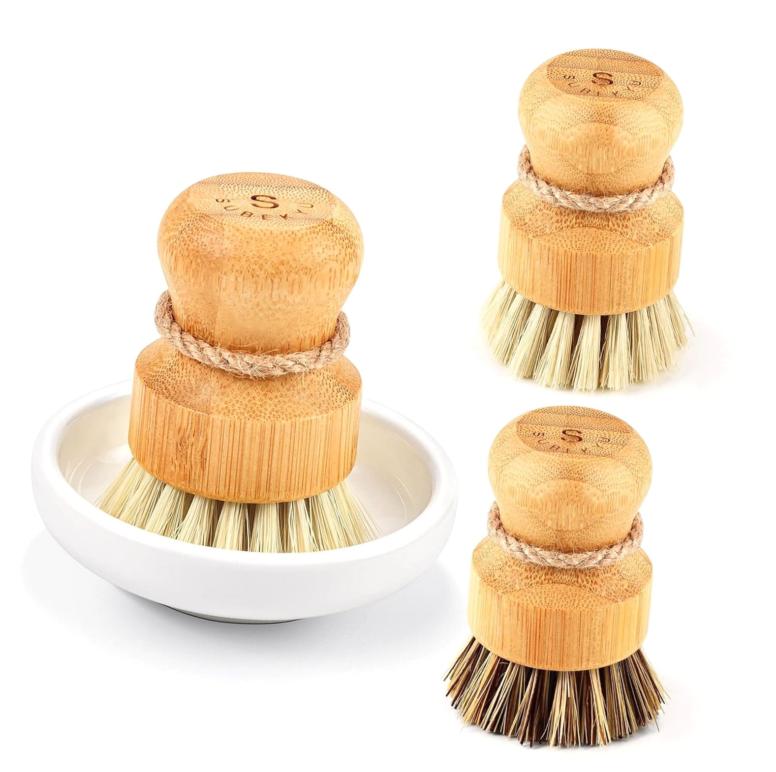 Hotbar Dish Scrub , Kitchen Wooden Cleaning Scrubbers Set for Washing ...