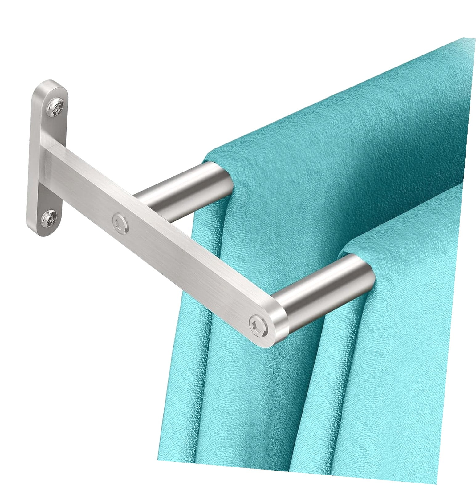 Hotbar Double Bars, 24 Inch for Bathroom, Steel Wall Mounted Double Rods Long Rail Hanger for ...