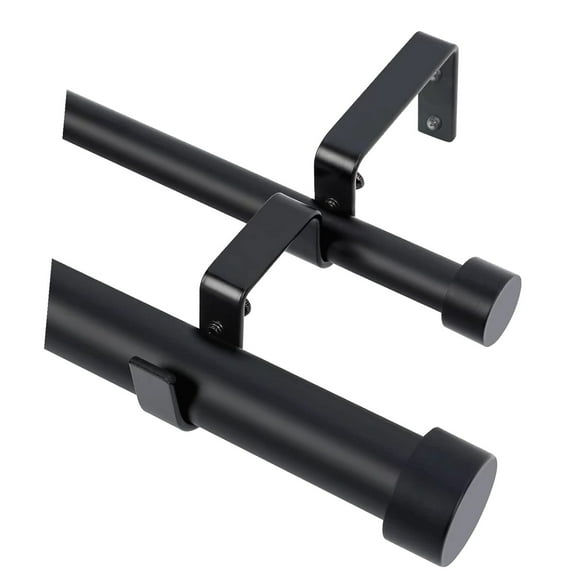 Hotbar Double Curtain Rods for 72 to 144 Inches (6 to 12 Feet), 1 Inch Dual Drapery Pole with ...