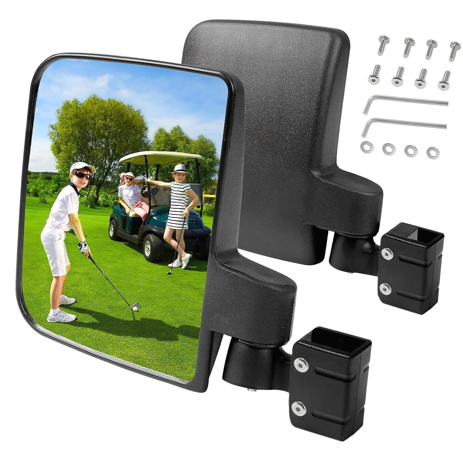 Hotbar Drill-Free Golf Cart Side Mirror, Adjustable Rear View Mirrors ...