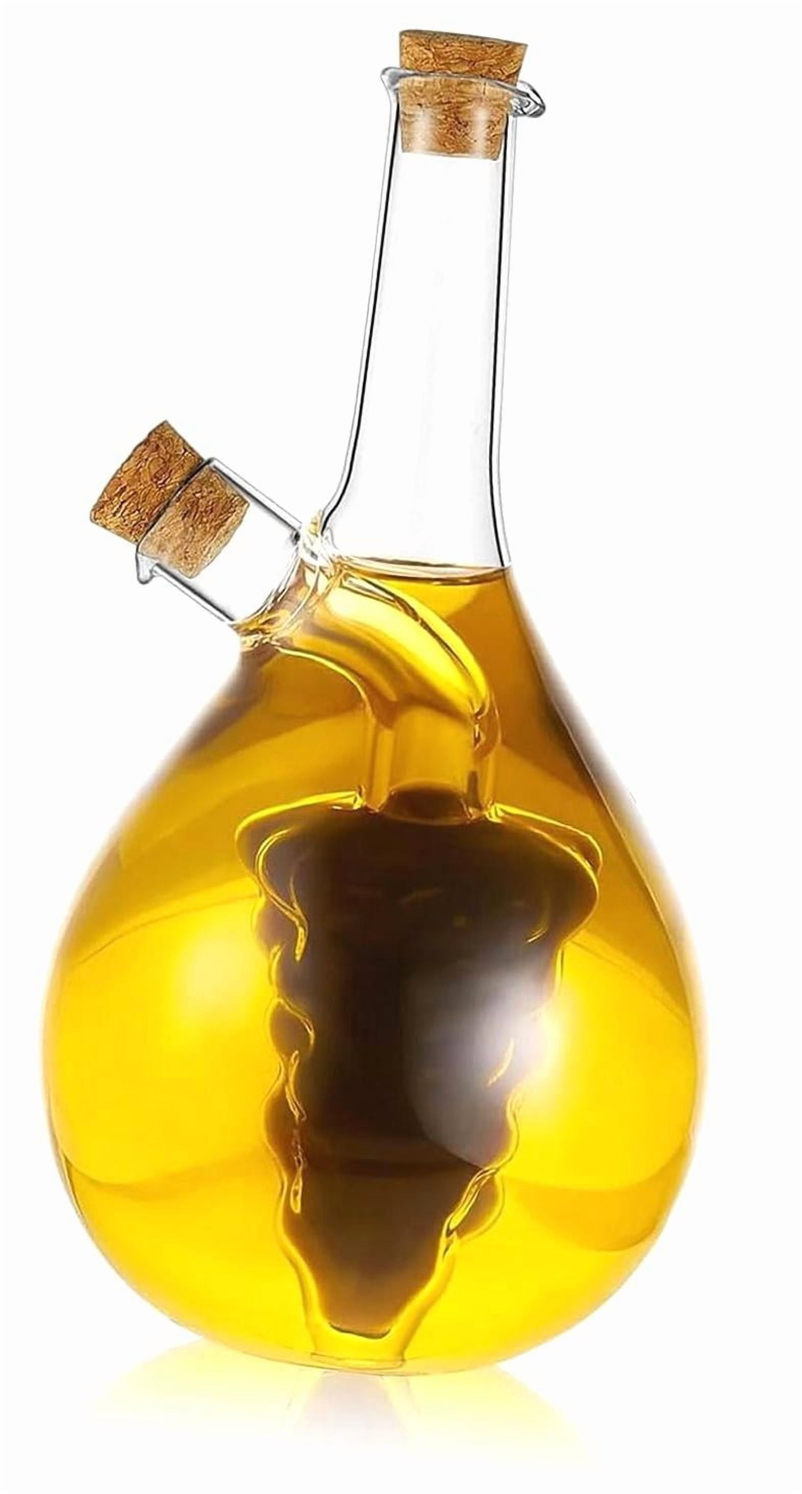 Hotbar Dual-Purpose Dispenser, 2-in-1 Glass Cruet for Olive Oil and Vinegar, Kitchen Essential ...