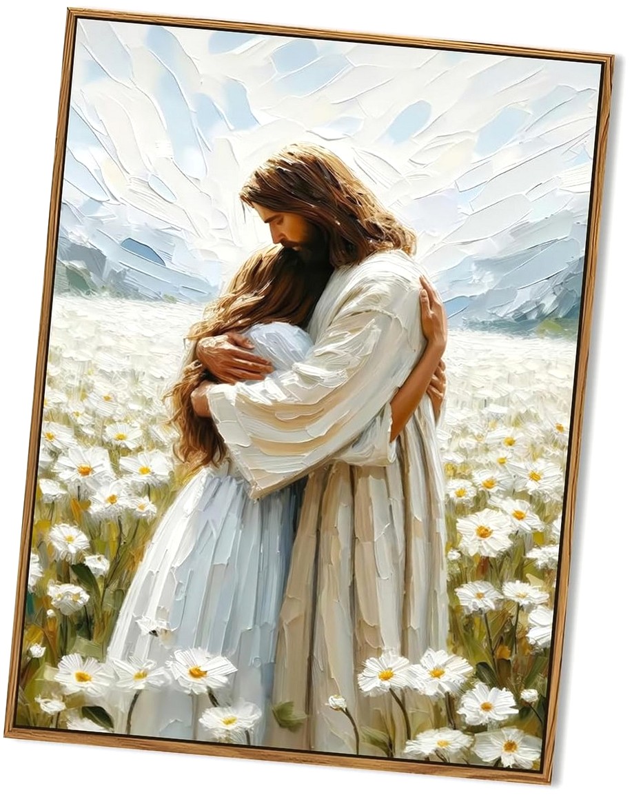 Hotbar Embracing Woman Wall , Hugging Wall Decor Paintings, Bible ...