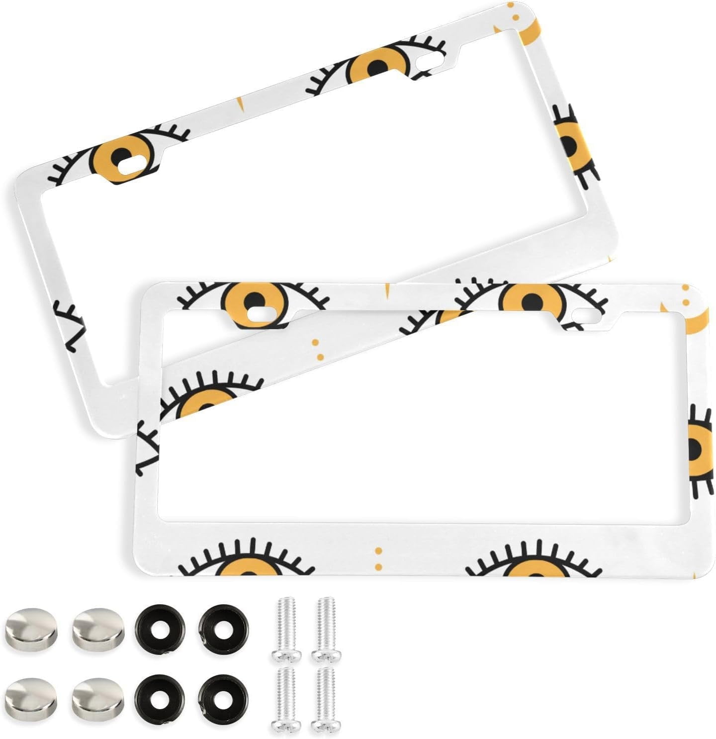 Hotbar Evil Eyes License Plate Frames 2 Pack, Waterproof Aluminum Alloy ...