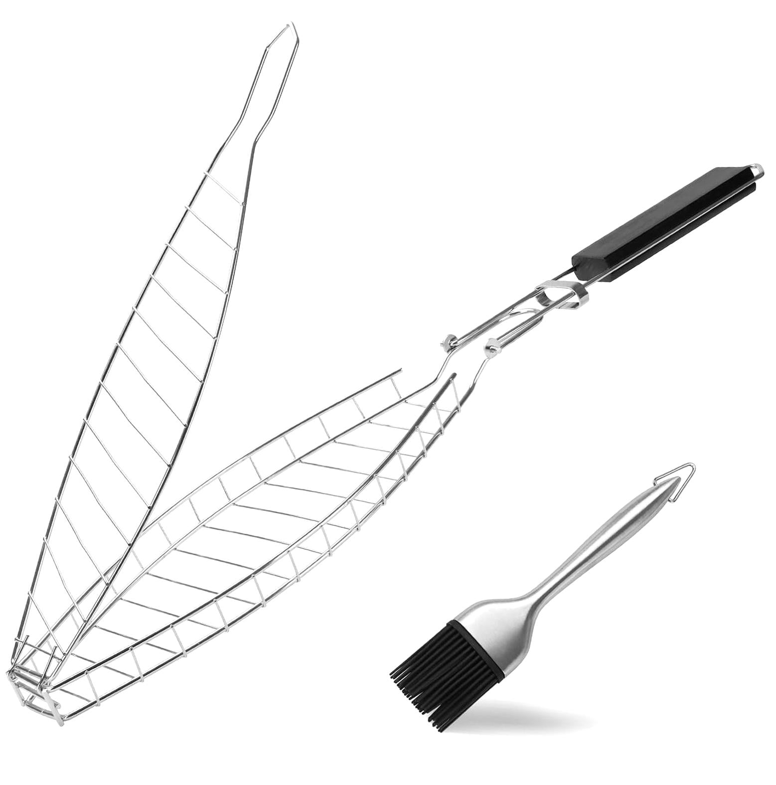 Hotbar Fish Grill Basket, Large Fish Grilling Rack for Grill Fish ...