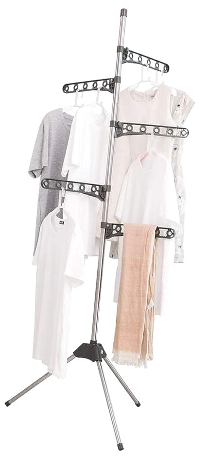 Hotbar Foldable Laundry Pole Clothes Tree Drying Rack Airer Corner ...