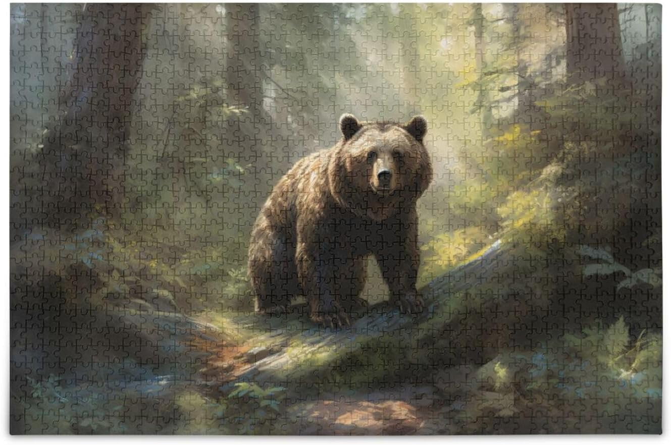 Hotbar Forest Bear Jigsaw Puzzle 1000 Pieces, Zigsaw Puzzles with ...