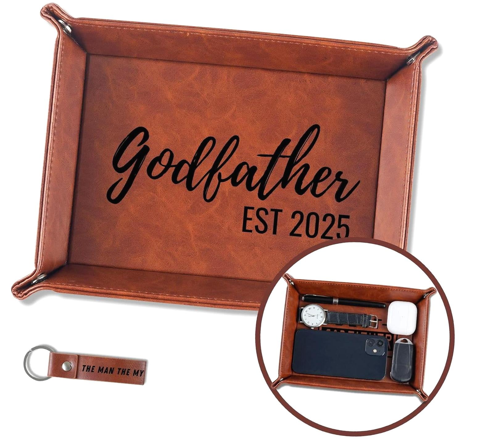 Hotbar Godfather Valet Tray, Desktop Storage Organizer PU Leather ...