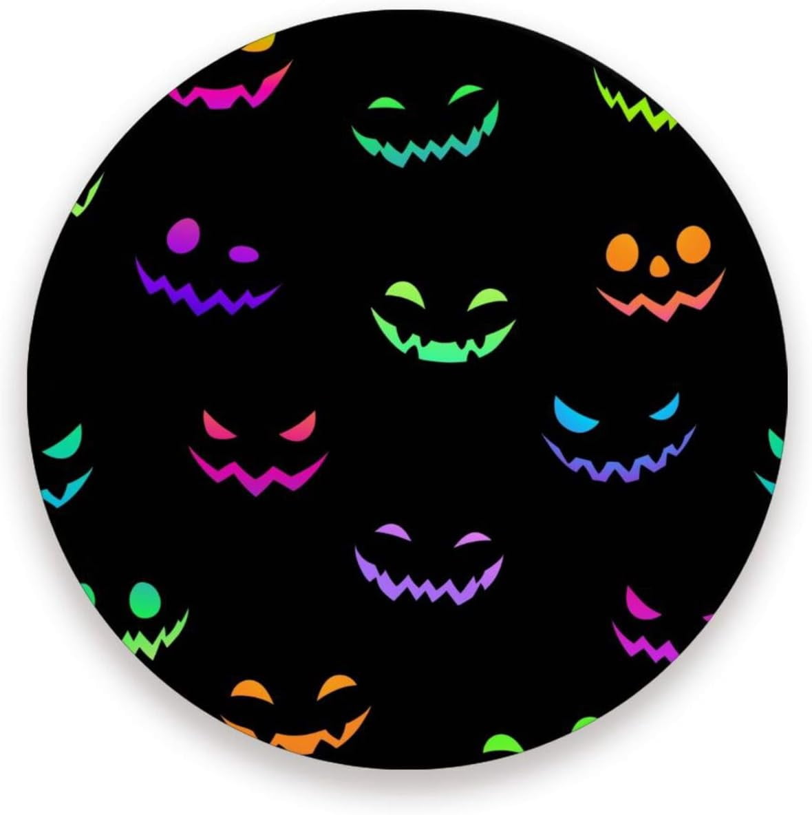Hotbar Halloween Neon Face Coasters for Drinks Set of 4, Absorbent ...