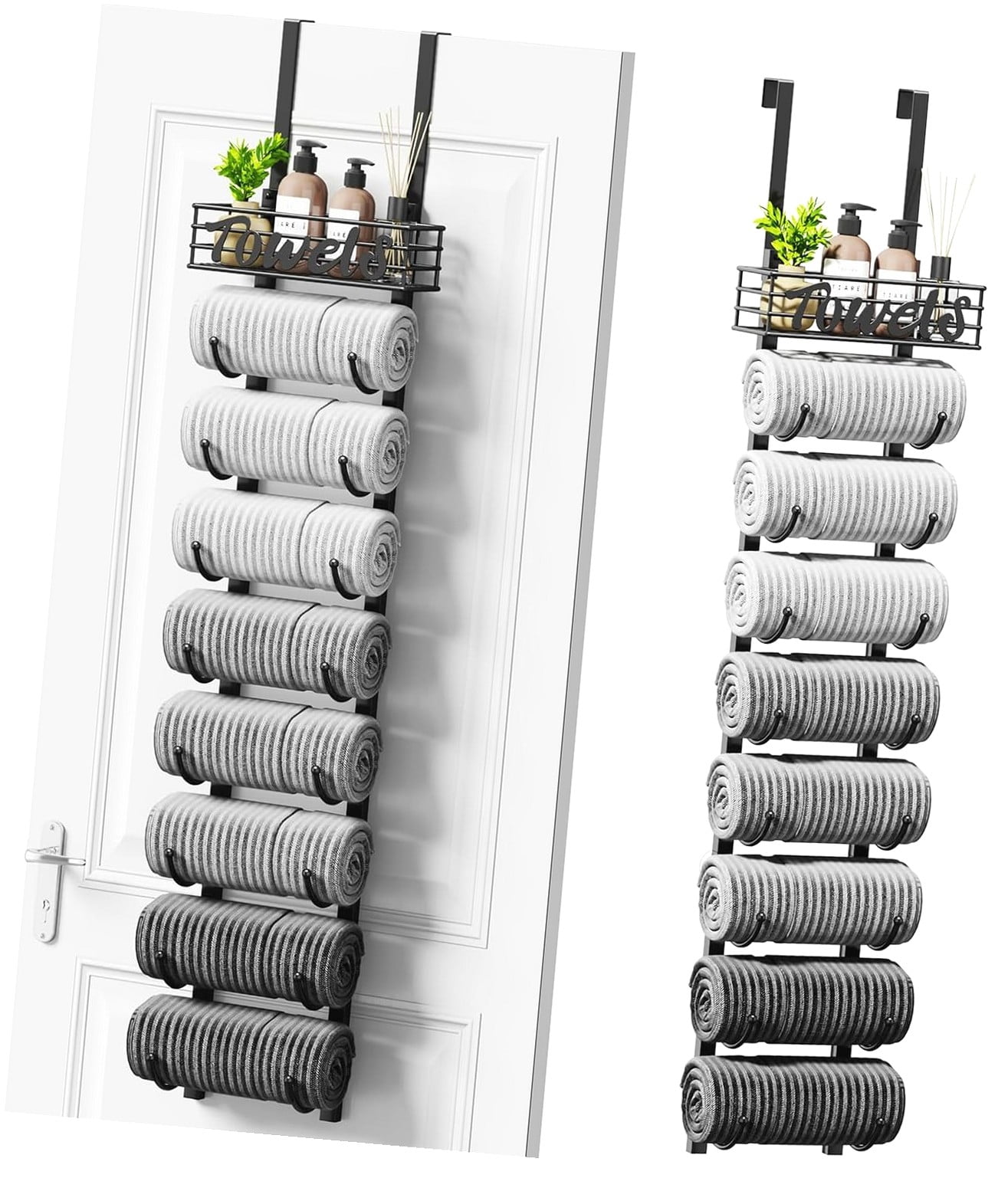 Hotbar Hanging Racks for Bathroom 9 Tier Over The Door Wall Mounted ...