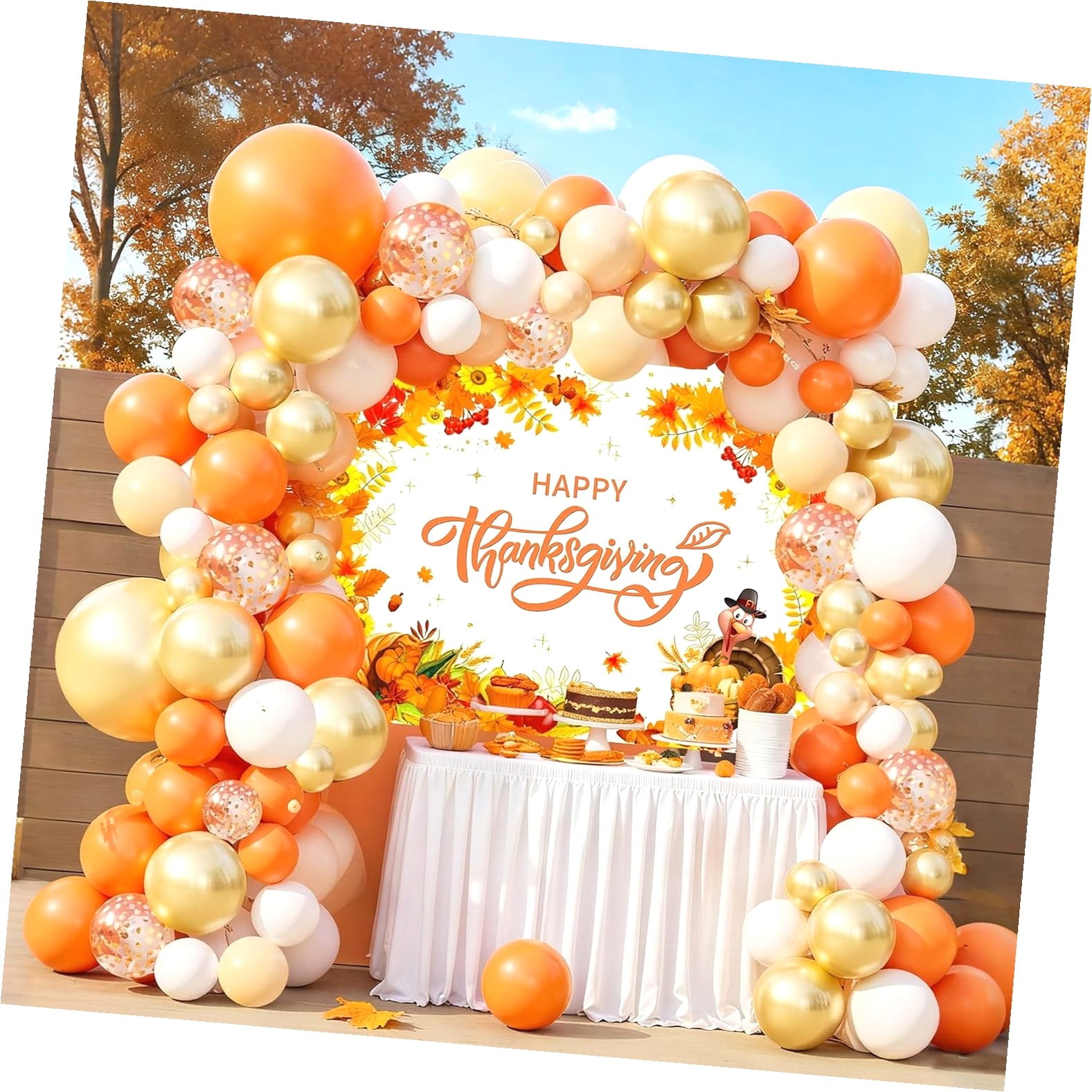 Hotbar Happy Thanksgiving Party Decorations Arch Kit and Maple Set ...