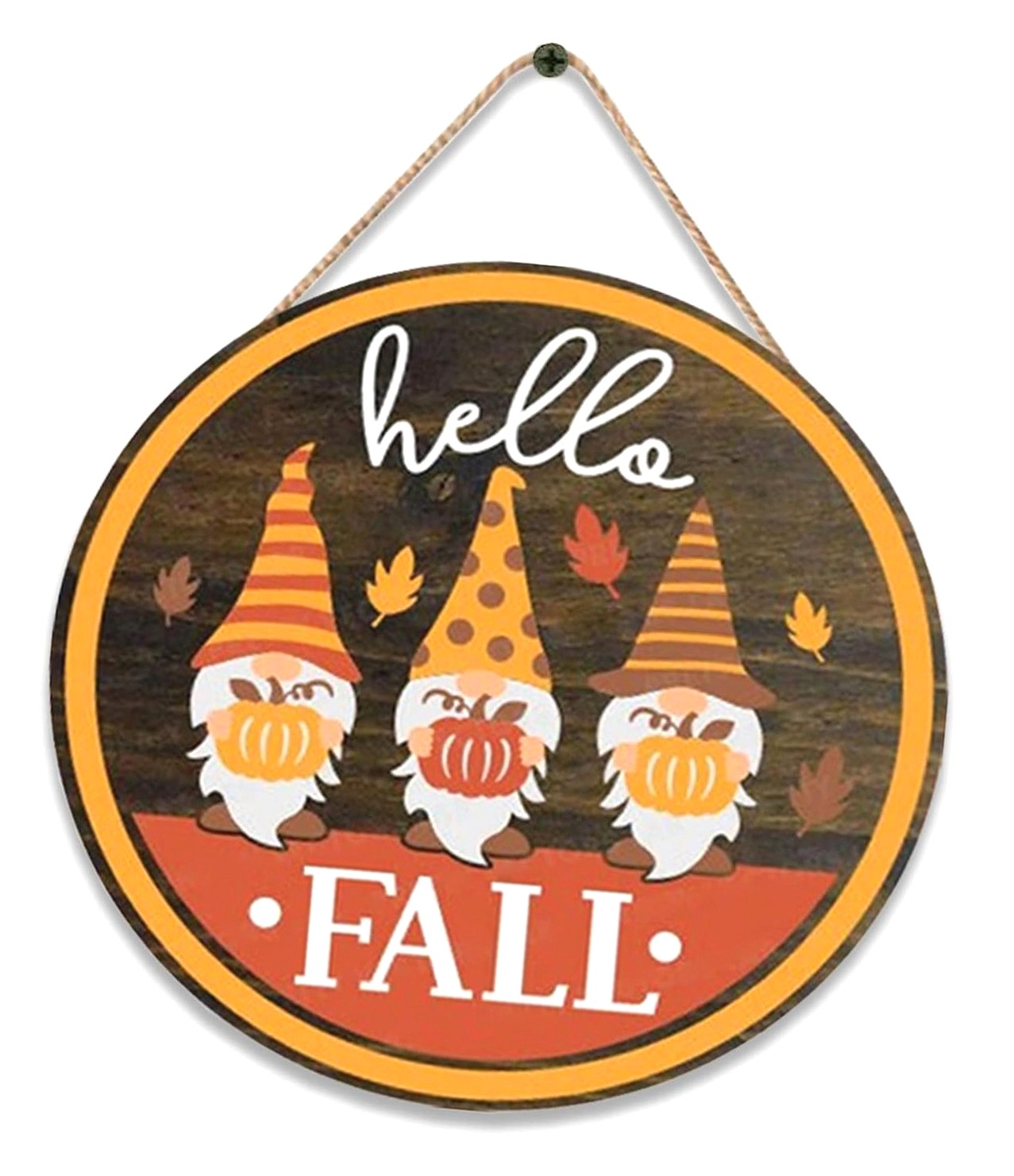 Hotbar Hello Fall Wood Sign, Fall Door Hanging Decor, Autumn Wooden ...