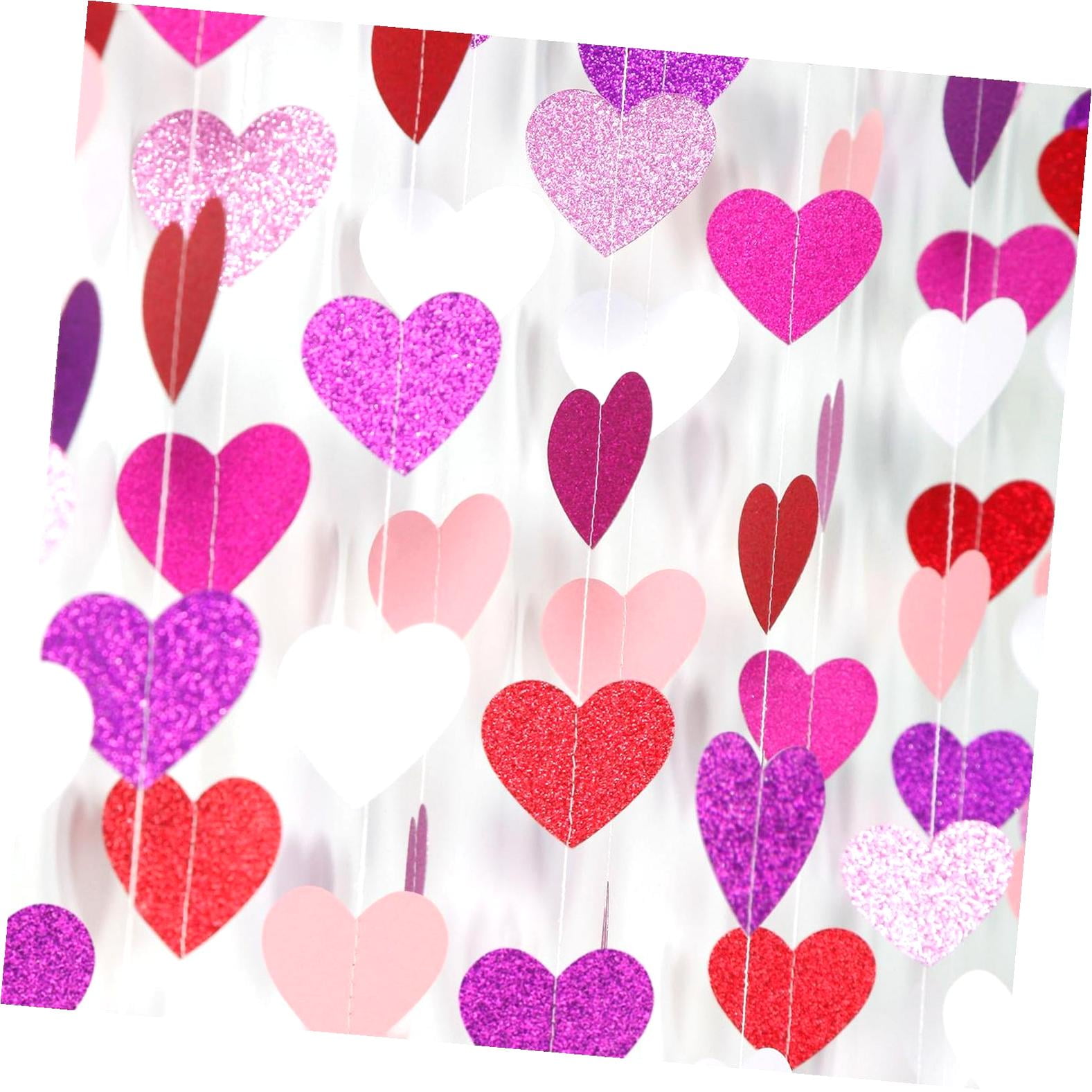 Hotbar Hot-Red Party Heart-Garland - 52ft Galentines Hanging Paper ...