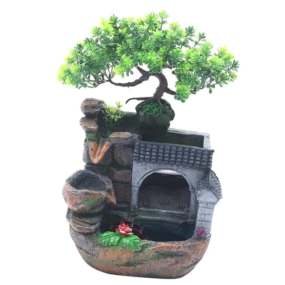 Hotbar Indoor Water Fountain, Small Tabletop Waterfall Fountain ...