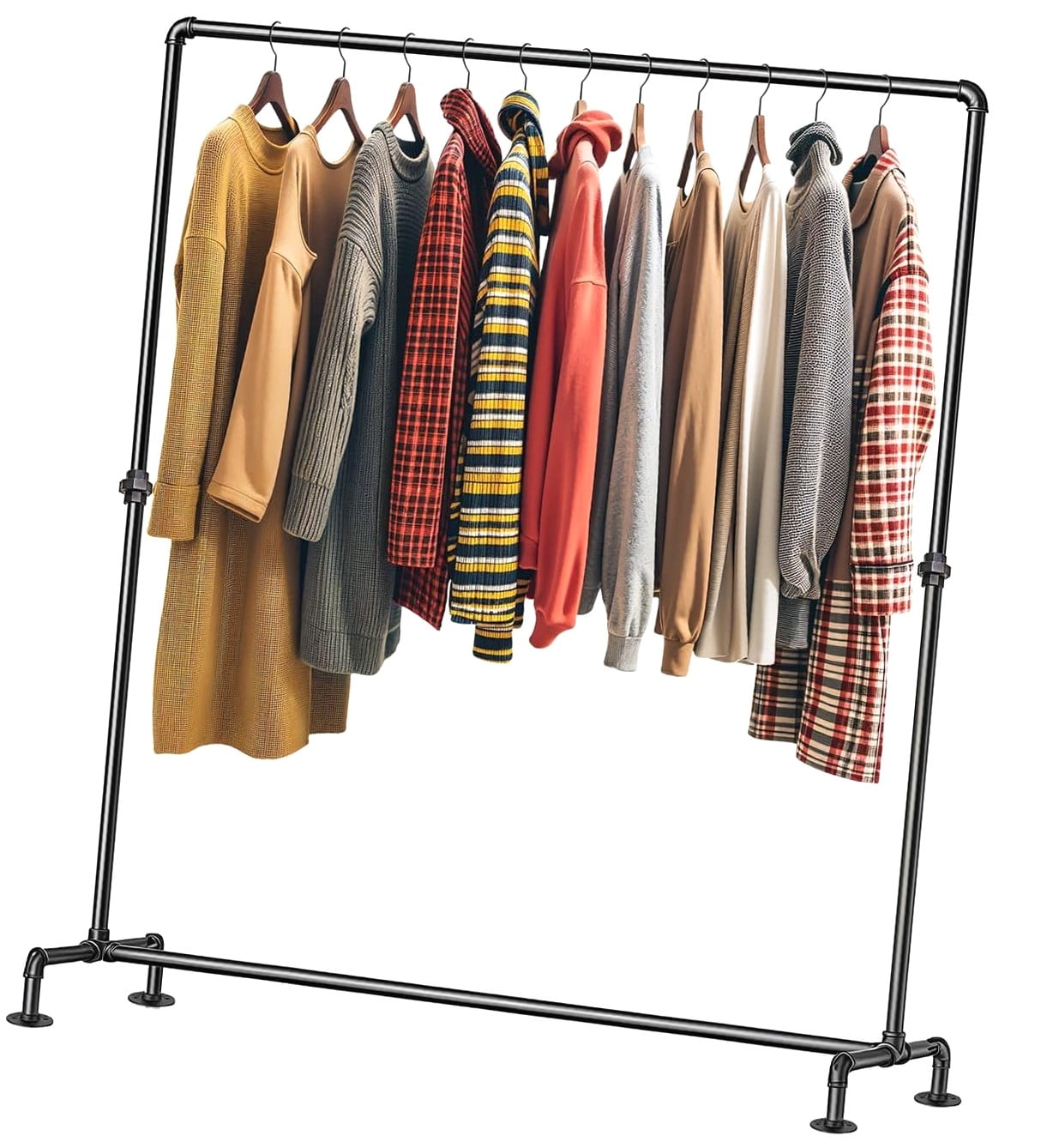 Hotbar Industrial Pipe Clothing Rack Free Standing, Grade Clothing ...