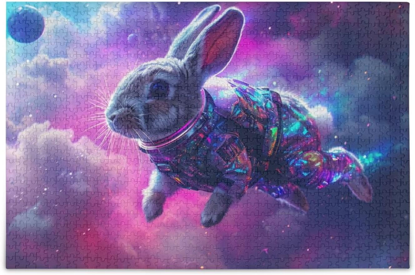 Hotbar Jigsaw Puzzle 1000 Pieces Galaxy Rabbit Picture for Adults Family Entertainment, Zigsaw ...