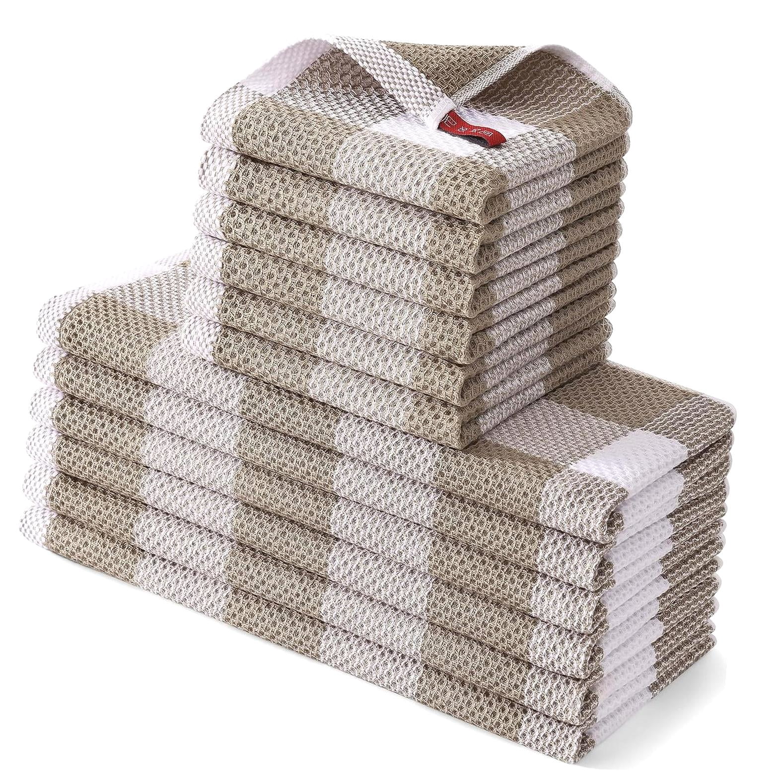 Hotbar Kitchen Towels and Dishcloths Set, 12 x 12 and 13 x 28 Inches ...