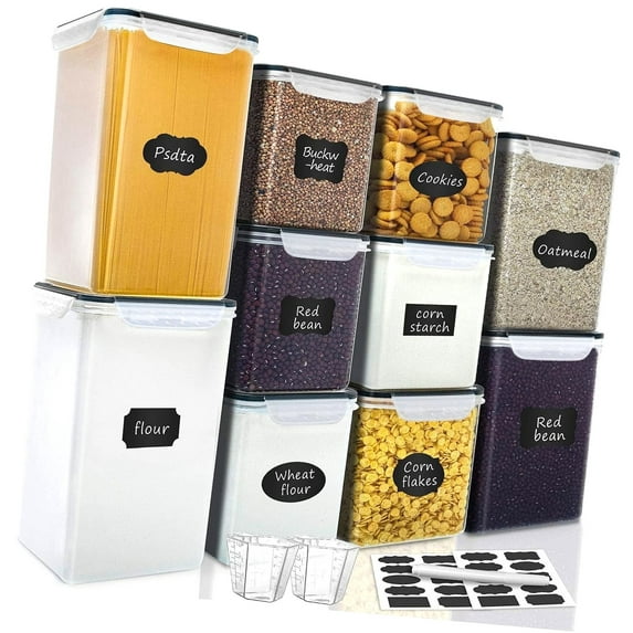 Hotbar Large Tall Airtight Containers, 10 PACK Plastic Airtight Kitchen ...