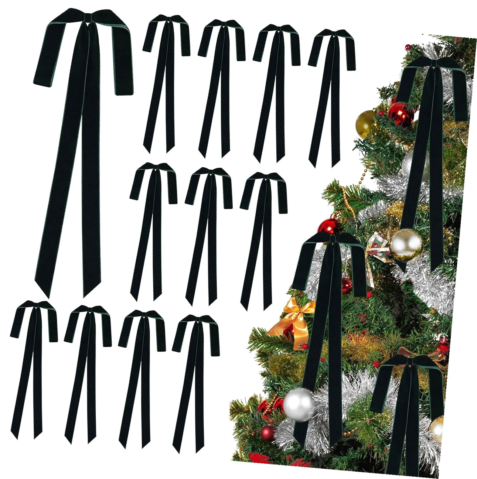 Hotbar Large Velvet Christmas Bows 12 to 20 Inches Staircase Velvet Bow ...