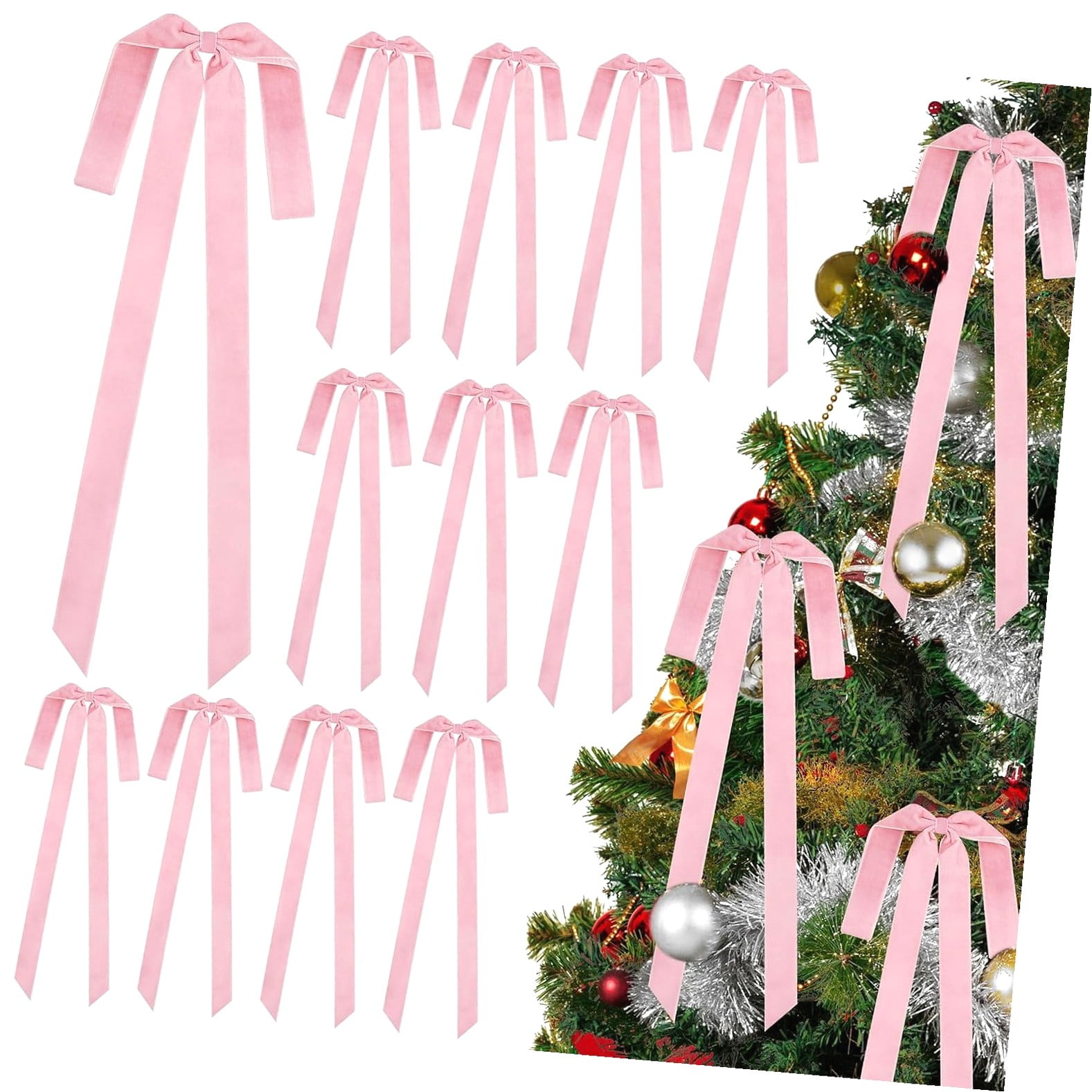 Hotbar Large Velvet Christmas Bows 12 to 20 Inches, Staircase Velvet ...