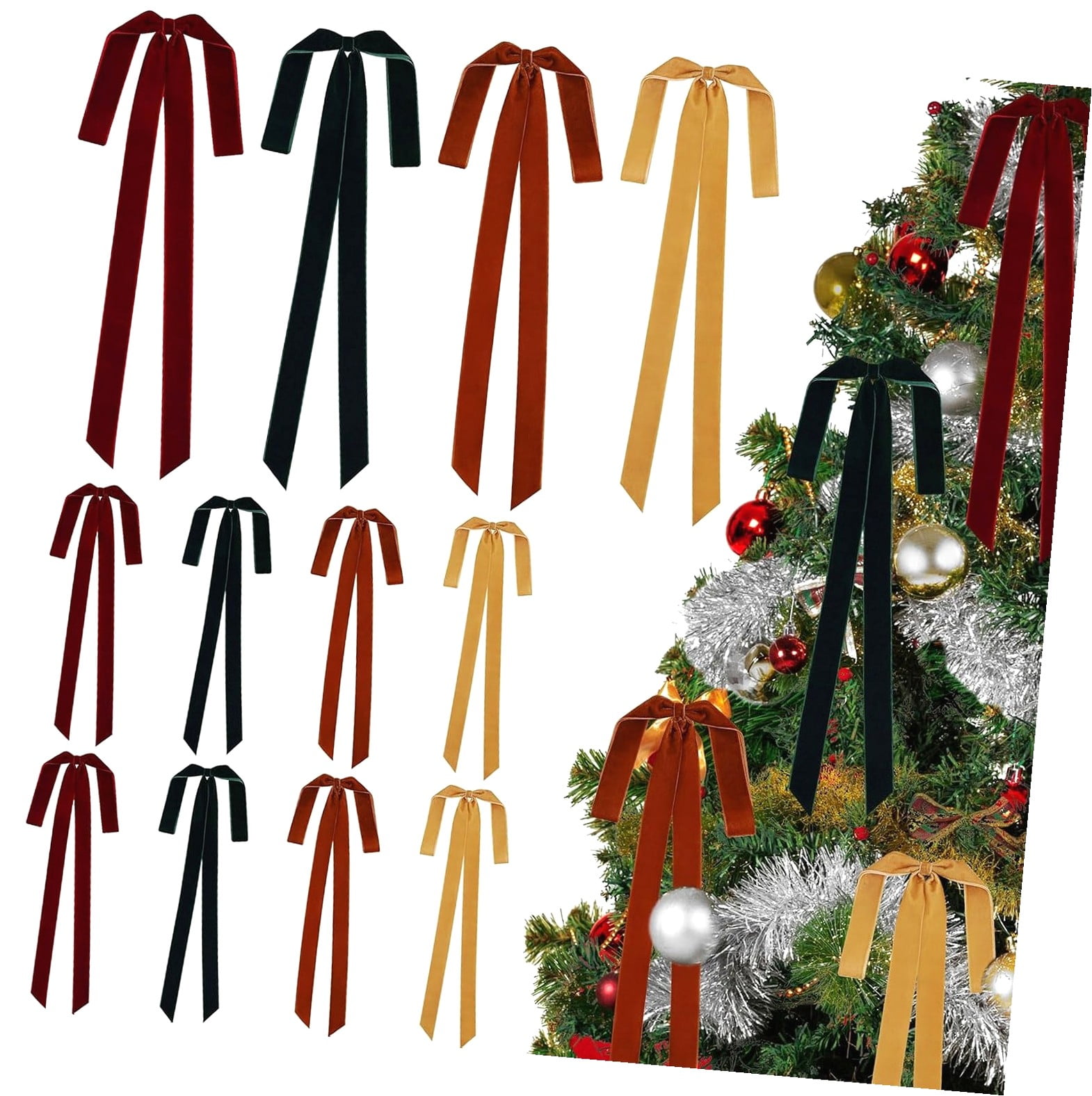 Hotbar Large Velvet Christmas Bows 12 20 Inches Staircase Velvet Bow ...