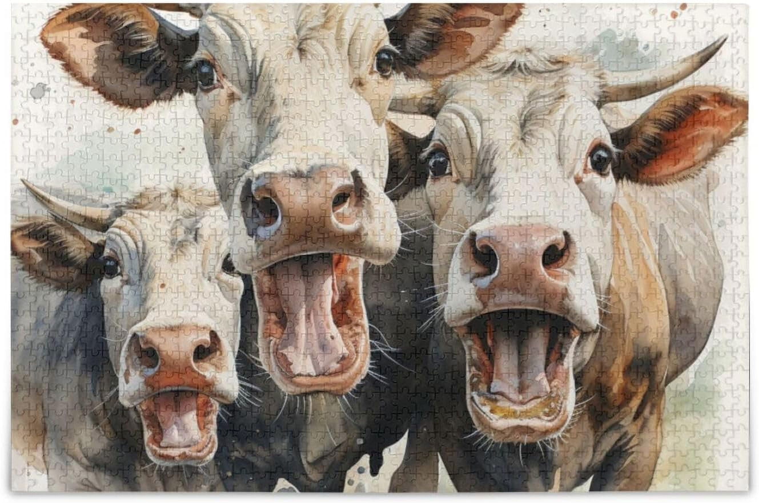 Hotbar Laughing Cows Jigsaw Puzzle 1000 Pieces, Zigsaw with Storage Bag ...